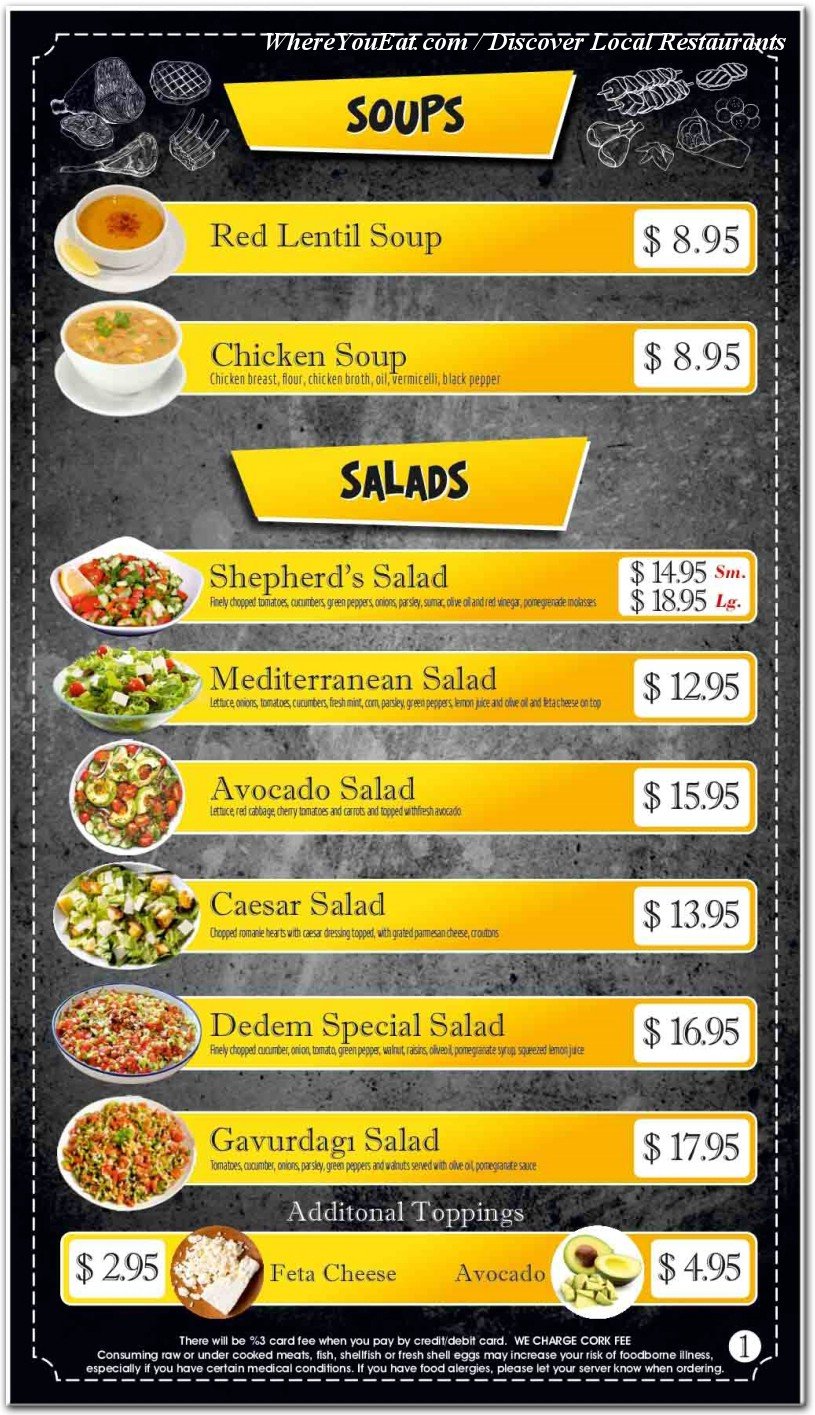 Dedem Mediterranean Turkish Restaurant in Staten Island